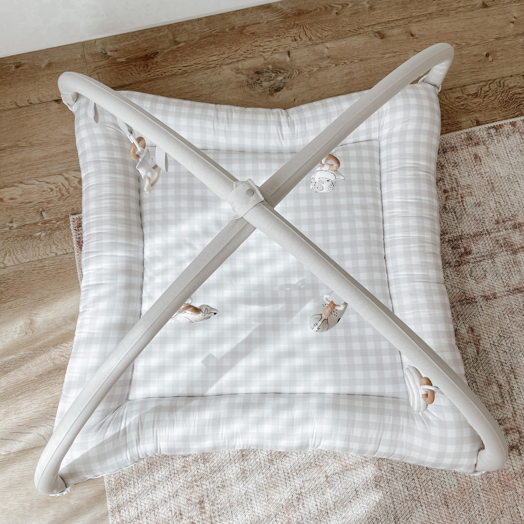 Activity Mat - Grey Gingham. Pre-Order March ♡ – Clover and Lola